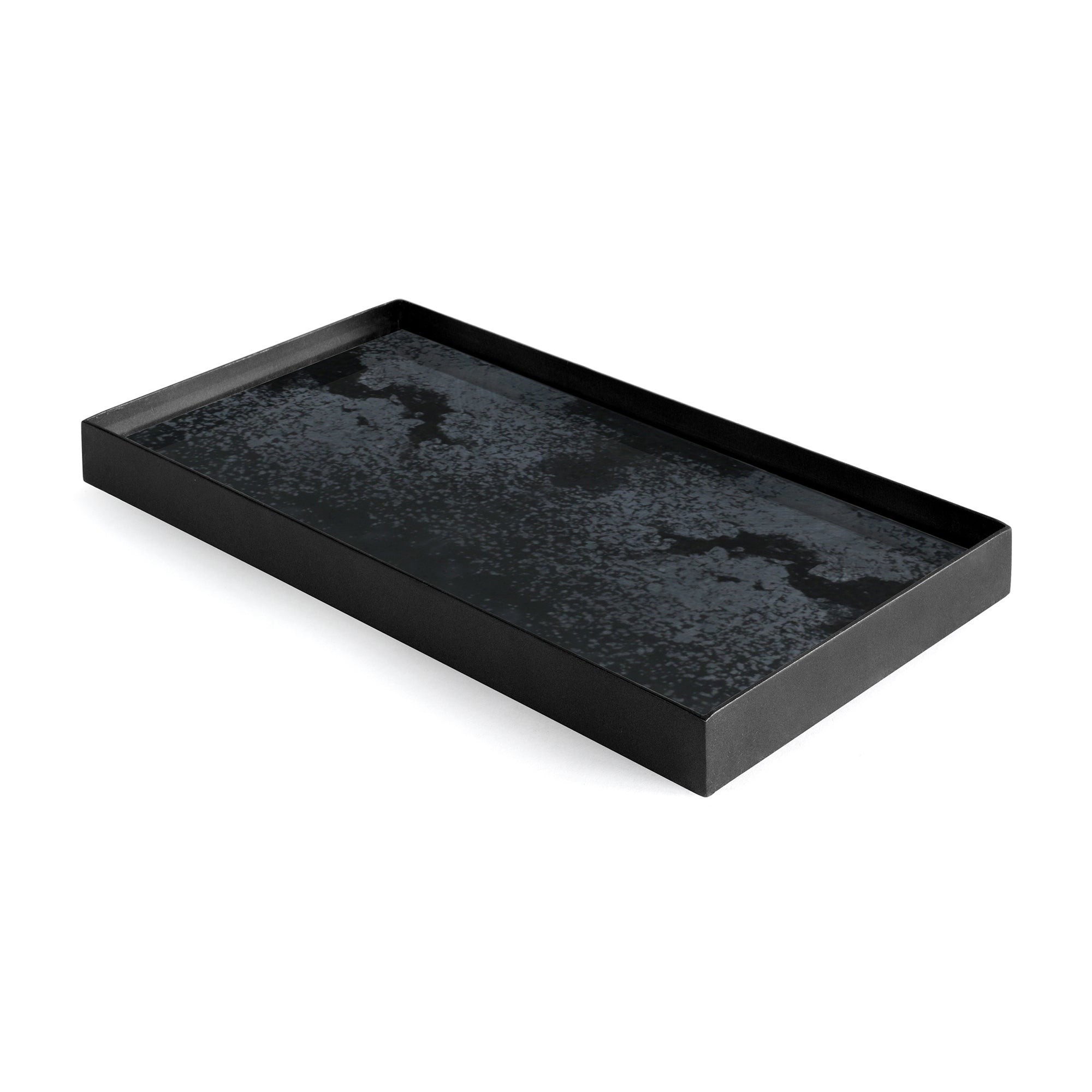 Charcoal Aged Mirror Valet Tray Rectangle - Hansen Interiors