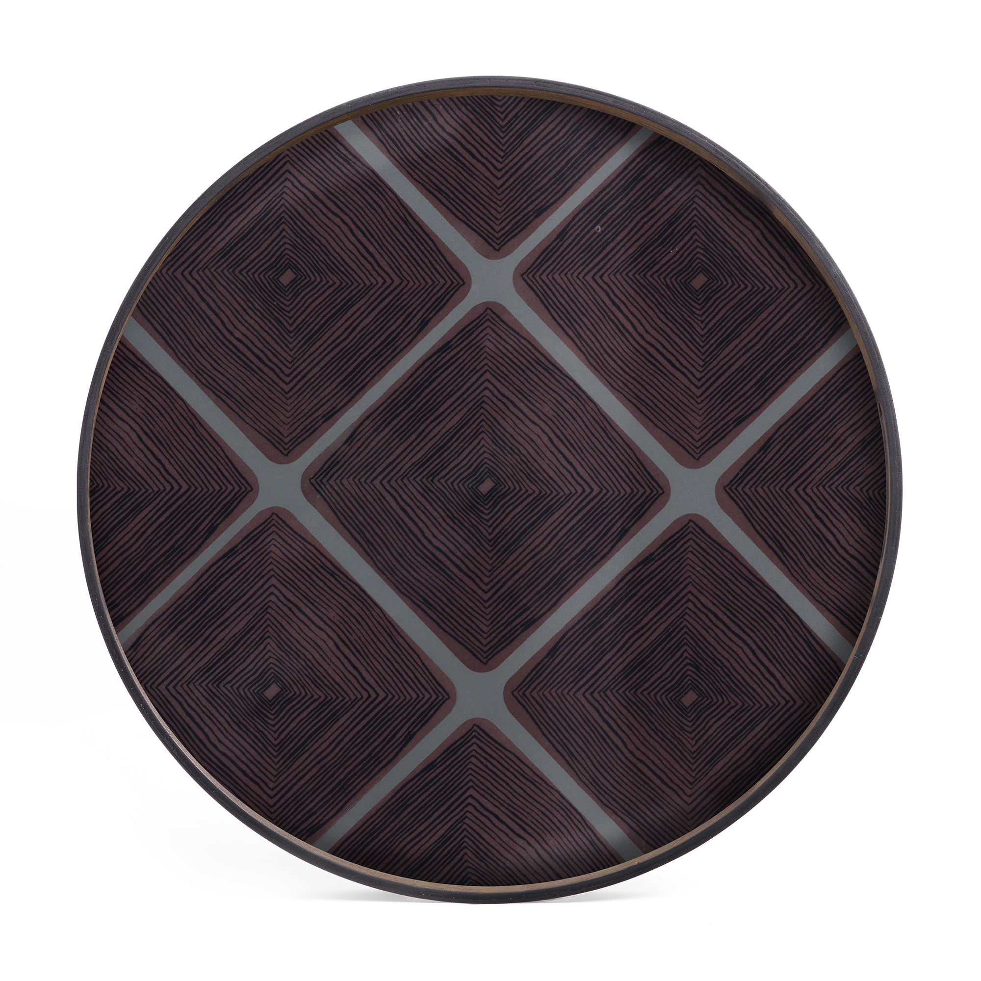 Slate Linear Squares Glass Tray X-Large - Hansen Interiors